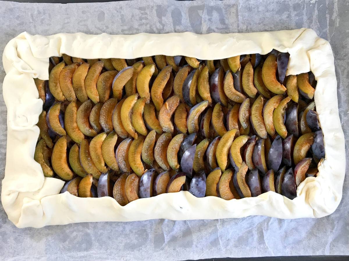 Puff Pastry Plum Tart with Marzipan (VIDEO) - emkayskitchen