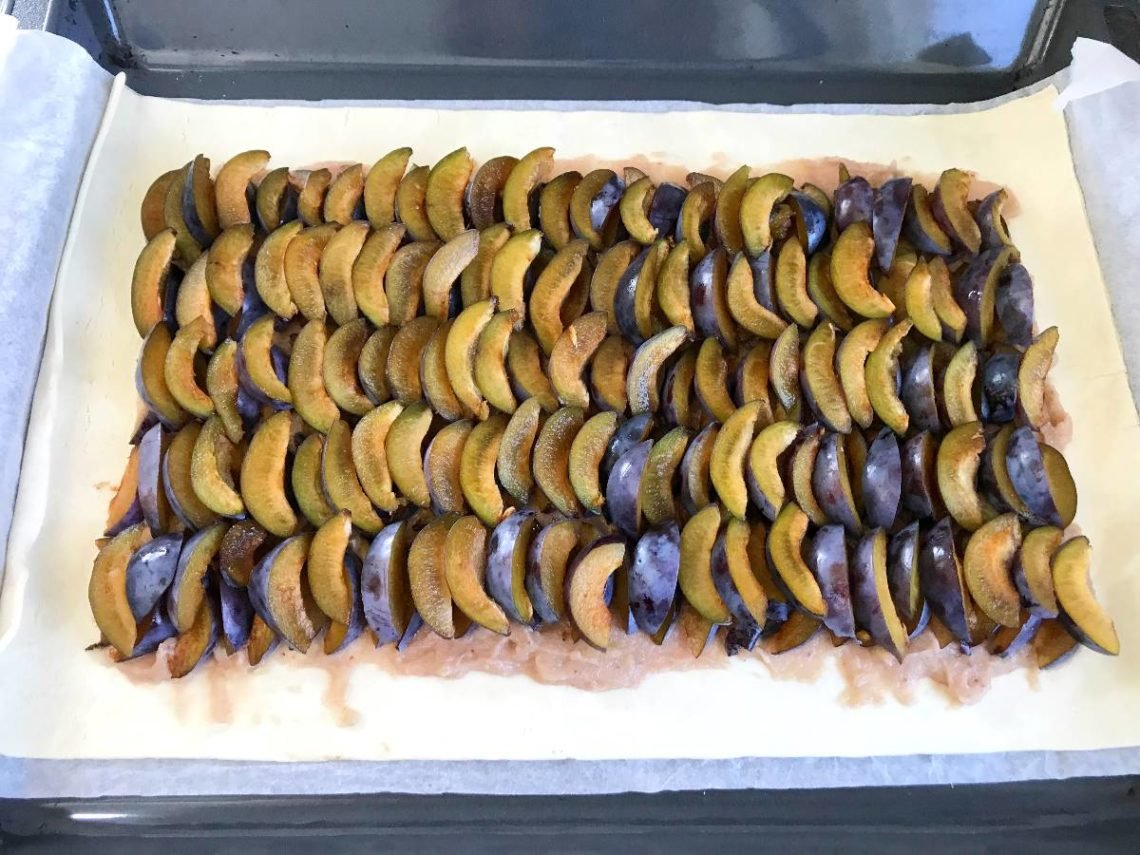 Puff Pastry Plum Tart With Marzipan Video Emkayskitchen